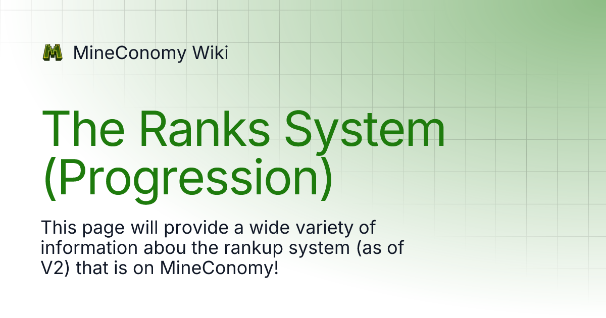 The Ranks System (Progression) | MineConomy Wiki